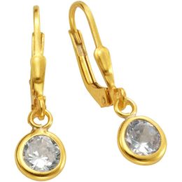 Paar Ohrh&auml;nger Firetti "Schmuck Geschenk, Ohrringe Solit&auml;r, Silber 925", gold (gelbgoldfarben, kristallwei&szlig;, kristallwei&szlig;), Ohrringe, Damen, Silber 925 (Sterlingsilber), mit Zirkonia (synth.)