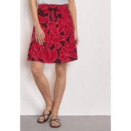 Street One Damen Minirocksalsa rot, Gr. 38, gemustert, Stoff, 100% Viskose, R&ouml;cke, Middle Waist