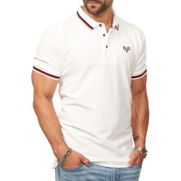 Poloshirt DAILY COTTON "M&auml;nner Polohemd mit Logo im Regular-Fit in Piqu&eacute;-Qualit&auml;t", Jungen, Gr. XL, wei&szlig;, Obermaterial: 100% Baumwolle CO., B&uuml;ndchen kontrastfarben, Shirts, M&auml;nner Polohemd mit Logo im Regular-Fit in Piqu&eacute;-Qualit&auml;t