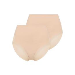 Shapingpants YSABEL MORA "Special You", Damen, Gr. L, beige, Microfaser, Obermaterial: 73% Polyamid, 27% Elasthan, k&ouml;rpernah, Unterhosen, florale Spitze, elastisch, Form-Effekt