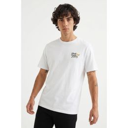 Jack & Jones T-Shirt JACK & JONES "JJLEGEND TEE SS CREW NECK", Jungen, Gr. L, hellwei&szlig;, Jersey, Obermaterial: 100% Baumwolle, bedruckt, loose fit normal, Rundhals, Shirts T-Shirt, Baumwolle, locker geschnitten