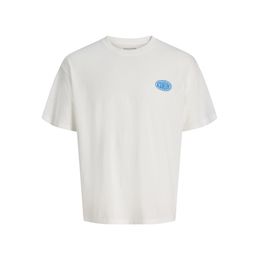 Jack & Jones PlusSize T-Shirt "JJLEGACY TEE SS CREW NECK PLS", Jungen, Gr. 4XL, wei&szlig; (cloud dancer), Jersey, Obermaterial: 100% Baumwolle, JACK & JONES PLUSSIZE, bedruckt, loose fit normal, Rundhals, Shirts T-Shirt, Baumwolle, locker geschnitten
