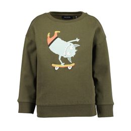 Sweatshirt Blue Seven, Jungen, Gr. 104, oliv, Sweatware, Obermaterial: 100% Baumwolle, bedruckt, regular fit normal, Rundhals, Rippb&uuml;ndchen, Sweatshirts Sweatshirt, mit gro&szlig;em Frontmotiv