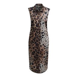 Smith & Soul Hemdblusenkleid SMITH & SOUL, Damen, Gr. L, N-Gr, braun (schwarz choc print), Web, Obermaterial: 100% Viskose, Midi, Kleider, in &auml;rmellosem Design, Midi-L&auml;nge