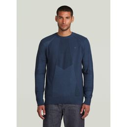 G-Star Raw Longpullover G-STAR "3D Biker Ribbed Pullover", Herren, Gr. L, india ink, salute, Obermaterial: 50% Baumwolle, 50% Polyacryl, Pullover Longpullover