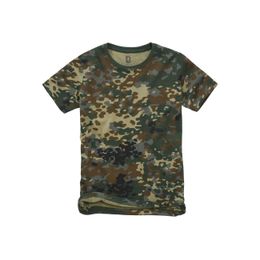 Kurzarmshirt Brandit "Brandit Unisex Kids T-Shirt", M&auml;dchen, Gr. 122/128, gr&uuml;n (flecktarn), 100% Baumwolle, gemustert, normal, Rundhals, Shirts