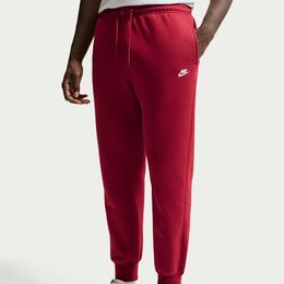 Sporthose Nike Sportswear "M NK CLUB BB JOGGER", Herren, Gr. L, N-Gr, tough rot, tough rot, wei&szlig;, Obermaterial: 80% Baumwolle, 20% Polyester, Hosen Sporthose, aus angerautem Fleece, mit elastischem Bund und Kordelzug