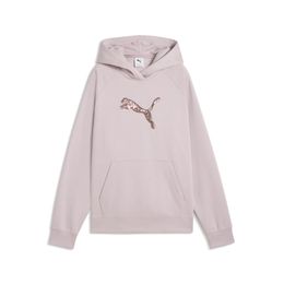 Kapuzensweatshirt Puma "ESS SEQUINS STANDARD HOODIE FL", Damen, Gr. L, rosa (misty pink), Fleece, Obermaterial: 66% Baumwolle, 34% Polyester, unifarben, normal, angesetztes B&uuml;ndchen, Sweatshirts, mit Kapuze, in normaler L&auml;nge