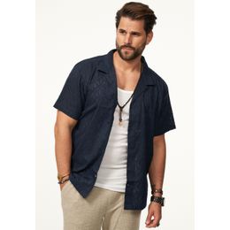 Kurzarmhemd Soulstar "Freizeithemd als Kurzam Hemd im Retro-Look - Strick Polo-Hemd Overshirt im Regular-Fit f&uuml;r Herren", Herren, Gr. S, US, blau (navy), Obermaterial: 100% Baumwolle CO., Hemden, Herren Kurzarm Strick Polo-Hemd T-Shirt