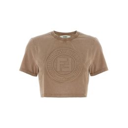 Fendi Braunes Baumwoll-T-Shirt