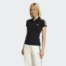 T-Shirt adidas originals "3-STREIFEN", Damen, Gr. L, schwarz (schwarz, wei&szlig;), Obermaterial: 95% Baumwolle, 5% Elasthan, normal, Rundhals, Shirts T-Shirt