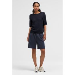 Rundhalspullover SENSES.THE LABEL, Damen, Gr. M/L, night navy, Strick, Material: 60% Baumwolle, 40% Viskose, unifarben, relaxed fit normal, Rundhals, eingesetzt Rippb&uuml;ndchen, Pullover Rundhalspullover