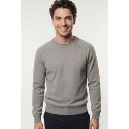 Jack & Jones Strickpullover JACK & JONES "JCOFUSION KNIT CREW NECK", Herren, Gr. M, dunkelgrau melange, Strick, Obermaterial: 88% Polyester, 12% Nylon, meliert, relaxed fit normal, Rundhals, Rippb&uuml;ndchen, Pullover Strickpullover