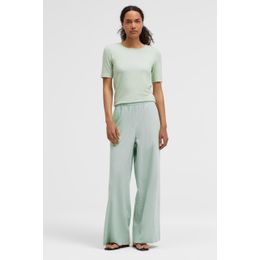 Schlupfhose SENSES.THE LABEL, Damen, Gr. M/L, Normalgr&ouml;&szlig;en, pastel lime, Material: 100% Baumwolle, Strukturmuster, weit lang, Hosen Schlupfhose, mit Elastikbund