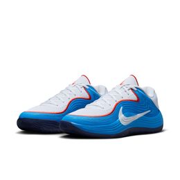 Basketballschuh Nike "Nike Precision 8 Low", Herren, Gr. 40, wei&szlig;, wei&szlig;, lt photo blau, picante rot, Synthetik, Textil, Schuhe