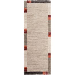 L&auml;ufer OCI DIE TEPPICHMARKE "CASTLE FLORA" Gr. 11, braun (dunkelbraun, beige), B:80cm H:20mm L:200cm, Polypropylen (PP), Teppiche, L&auml;ufer, dichter Fris&eacute; Kurzflor, farbiger Bord&uuml;re, Wohnzimmer, Schlafzimmer
