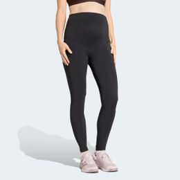 Trainingstights adidas Performance "OPT ESS MAT 1/1", Damen, Gr. L, N-Gr, schwarz (schwarz, normal, gr.), Obermaterial: 85% Polyester, 15% Elasthan, Hosen, Umstands-Leggings