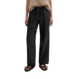 Marc O'Polo Chinohose MARC O'POLO "mit elastischem Tunnelzug-Bund", Damen, Gr. 32, Normalgr&ouml;&szlig;en, schwarz, Obermaterial: 100% Leinen. Futter: 100% Baumwolle, unifarben, regular fit normal, Hosen Chinohose