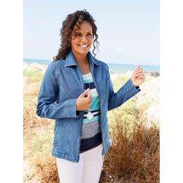 Jeansblazer Casual Looks "Jeans-Jacke", Damen, Gr. 38, blau, bleached, 99% Baumwolle, 1% Elasthan, Blazer