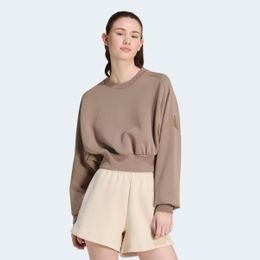 Sweatshirt adidas Sportswear "W ALL SZN SL SW", Damen, Gr. L, khaki six, Obermaterial: 51% Polyester, 25% Modal, 15% Baumwolle, 9% Elasthan, normal, Rundhals, angesetztes B&uuml;ndchen, Sweatshirts Sweatshirt