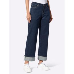 Bequeme Jeans Heine, Damen, Gr. 38, Normalgr&ouml;&szlig;en, dunkelblau, 98% Baumwolle, 2% Elasthan, unifarben, 7/8-L&auml;nge, Jeans