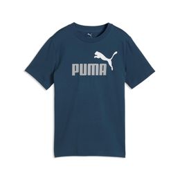 Puma Jungen T-Shirt "ESS 2 COLOR NO1 LOGO TEE B"midnight petrol, Gr. 128, unifarben, Jersey, Obermaterial: 100% Baumwolle, Shirts, mit