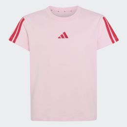T-Shirt adidas Sportswear "ESSENTIALS KIDS", M&auml;dchen, Gr. 140, rosa (clear pink, power pink), Obermaterial: 100% Baumwolle, Rundhals, Shirts T-Shirt, f&uuml;r Kinder, mit Rundhalsausschnitt, ohne Verschluss, aus Baumwolle