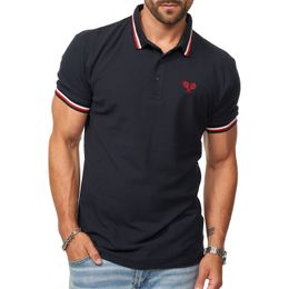 Poloshirt DAILY COTTON "M&auml;nner Polohemd mit Logo im Regular-Fit in Piqu&eacute;-Qualit&auml;t", Jungen, Gr. M, navy, Obermaterial: 100% Baumwolle CO., B&uuml;ndchen kontrastfarben, Shirts, M&auml;nner Polohemd mit Logo im Regular-Fit in Piqu&eacute;-Qualit&auml;t