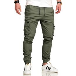 Cargohose Soulstar "Freizeithose Jogger-Hose mit elastischem Bund Stoffhose f&uuml;r Herren", Herren, Gr. 29, Einheitsgr&ouml;&szlig;e, gr&uuml;n (khaki), Obermaterial: 98% Baumwolle CO. 2% Elasthan EL., Hosen Cargohose, Herren Chino Jogger Jeans Hose Stoffhose Freizeithose