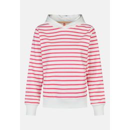 Kapuzenpullover SALZHAUT "Hoodie BAMMEL", Damen, Gr. L, pink (sanftes wei&szlig;, neonpink), Obermaterial: 80% Baumwolle CO. 20% Polyester PES., Pullover Kapuzenpullover