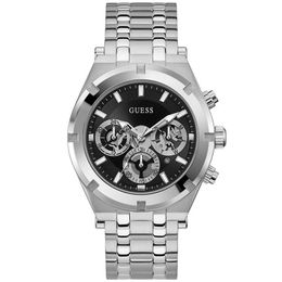 Guess GW0260G1 Herrenuhr aus Edelstahl mit schwarzem Zifferblatt