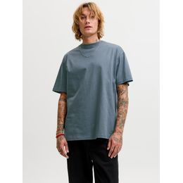 Jack & Jones Rundhalsshirt JACK & JONES "JJEORGANIC RELAXED TEE SS O-NECK NOOS", Jungen, Gr. L, turbulence, Jersey, Obermaterial: 100% Baumwolle, unifarben, relaxed fit normal, Rundhals, Shirts Rundhalsshirt, Baumwolle, relaxed fit