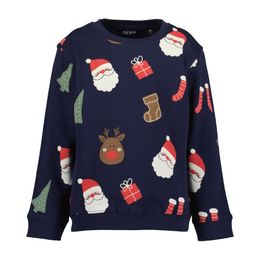 Sweatshirt Blue Seven, Jungen, Gr. 104, blau (nachtblau ao), Sweatware, Obermaterial: 100% Baumwolle, bedruckt, Basic h&uuml;ftlang, Rundhals, Rippb&uuml;ndchen, Sweatshirts Sweatshirt, Baumwolle