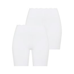 Lange Unterhose YSABEL MORA "BASIC COLLECTION COTTON WITH LACE", Damen, Gr. L, wei&szlig;, Jersey, Obermaterial: 95% Baumwolle, 5% Elasthan, unifarben, eng, Unterhosen Lange Unterhose, angenehm weich, Passform gegen Reibung