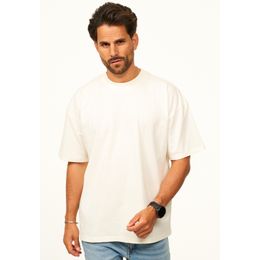 T-Shirt DAILY COTTON "Kurzarm Oversize aus 100% Baumwolle mit Rundhalsausschnitt Crew Neck f&uuml;r Herren", Jungen, Gr. L, ecru, Obermaterial: 100% Baumwolle CO., Rundhals, Shirts T-Shirt, Basic Oberteil Crew-Neck kurz&auml;rmlig aus 100% Baumwolle f&uuml;r M&auml;nner