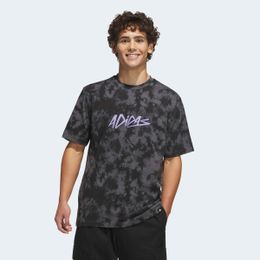 T-Shirt adidas Sportswear "M LUX CLR AOP T", Herren, Gr. S, grau five, Obermaterial: 100% Baumwolle, Rundhals, Shirts T-Shirt