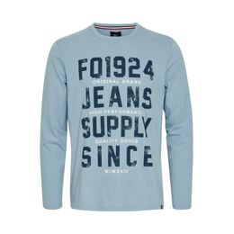 Langarmshirt FQ1924 "Langarmshirt FQNoxan", Herren, Gr. L, blau (powder blau melange), Obermaterial: 60% Baumwolle CO. 40% Polyester PES., Shirts Langarmshirt