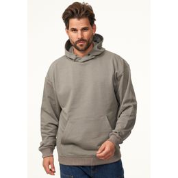 Hoodie Soulstar "Oversize Kapuzenpullover Sweater Pullover f&uuml;r Herren", Herren, Gr. L, grau, Obermaterial: 100% Baumwolle CO., Sweatshirts Hoodie, Herren Oversize Kapuzenpullover mit Button Pullover Sweater
