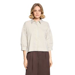 Klassische Bluse Cartoon "Damen mit Raffung", Damen, Gr. 34, cream, khaki, Obermaterial: 77% Baumwolle, 20% Polyamid, 3% Elasthan, l&auml;ssig geschnitten normal, Blusen Bluse