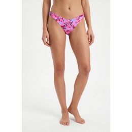 JOOP! Bikini-Hose JOOP JEANS "Hibiscus Beach (JOOP Jeans)", Damen, Gr. 34, N-Gr, bunt (pink aop), Jersey, Obermaterial: 83% Polyamid, 17% Elasthan, Badehosen Bikini-Hose