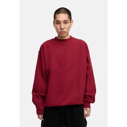 Sweatshirt DAILY COTTON "Daily Cotton Sweatshirt OVERSIZE CREW-NECK PULLOVER", Jungen, Gr. L, rot washed, Obermaterial: 100% Baumwolle CO., Rundhals, Sweatshirts Sweatshirt