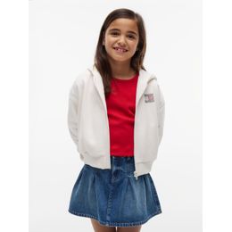 Tommy Hilfiger M&auml;dchen Kapuzensweatjacke, wei&szlig;, Gr. 4, unifarben, Sweatware, Obermaterial: 68% Baumwolle, 32% Polyester, Sweatjacken, Relaxed Fit,