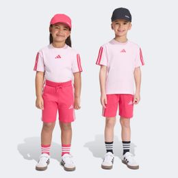Trainingsanzug adidas Sportswear "LK 3S T-SET 160", Jungen, Gr. 110, clear pink, power pink, Obermaterial: 100% Baumwolle, Sportanz&uuml;ge Trainingsanzug, f&uuml;r Kinder, mit 2 Teilen, aus Baumwolle