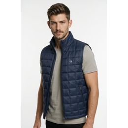 Herren Steppwesteschwarz sapphire, Gr. M, Calvin Klein Jeans, unifarben, Web, Obermaterial: 100% Polypropylen, Westen, Stehkragen,