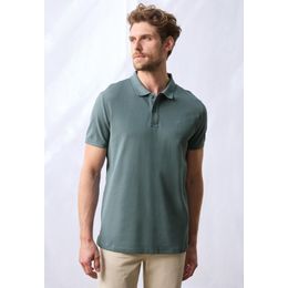 Poloshirt Street One MEN, Herren, Gr. L (42), gr&uuml;n (teal gr&uuml;n), Web, 100% Baumwolle, unifarben, gerade normal, hoch geschlossener Ausschnitt, B&uuml;ndchen, Shirts, aus reiner Baumwolle