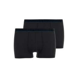 Boxer Bugatti "Rom", Herren, Gr. 7 (XL), schwarz (schwarz, dunkel, uni), Single Jersey, Obermaterial: 95% Baumwolle, 5% Elasthan, unifarben, k&ouml;rpernah, Unterhosen, weich, basic, eng, atmungsaktiv, breiter Bund, Baumwollmix