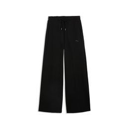 Trainingshose Puma "CLASS RELAXED WIDE LEG PANTS", Damen, Gr. XL, N-Gr, schwarz (Puma schwarz), Web, Obermaterial: 66% Baumwolle, 32% Polyester, 2% Elasthan, bedruckt, relaxed fit normal, Hosen Trainingshose, mit Eingrifftaschen, normale L&auml;nge, aus Webmaterial