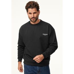 Sweatshirt Soulstar "Oversize Crew-Neck Pullover Sweater f&uuml;r Herren", Herren, Gr. M, schwarz, Obermaterial: 100% Baumwolle CO., Rundhals, Sweatshirts Sweatshirt, Herren Oversize Pullover mit Rundhals-Ausschnitt Crew-Neck Sweater
