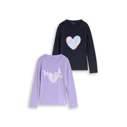 Tom Tailor M&auml;dchen T-Shirtsweet lila, Gr. 104, Single Jersey, Obermaterial: 100% Baumwolle, Shirts, mit Print
