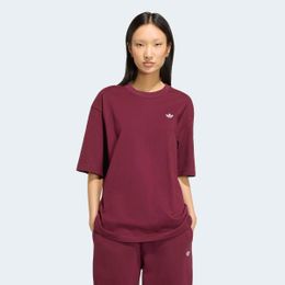 T-Shirt adidas originals "ESS TEE OS", Damen, Gr. L, maroon, Obermaterial: 100% Baumwolle, Rundhals, Shirts T-Shirt, f&uuml;r Erwachsene, mit Kurzarm, ohne Verschluss